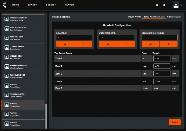 Managing Players – Catapult One